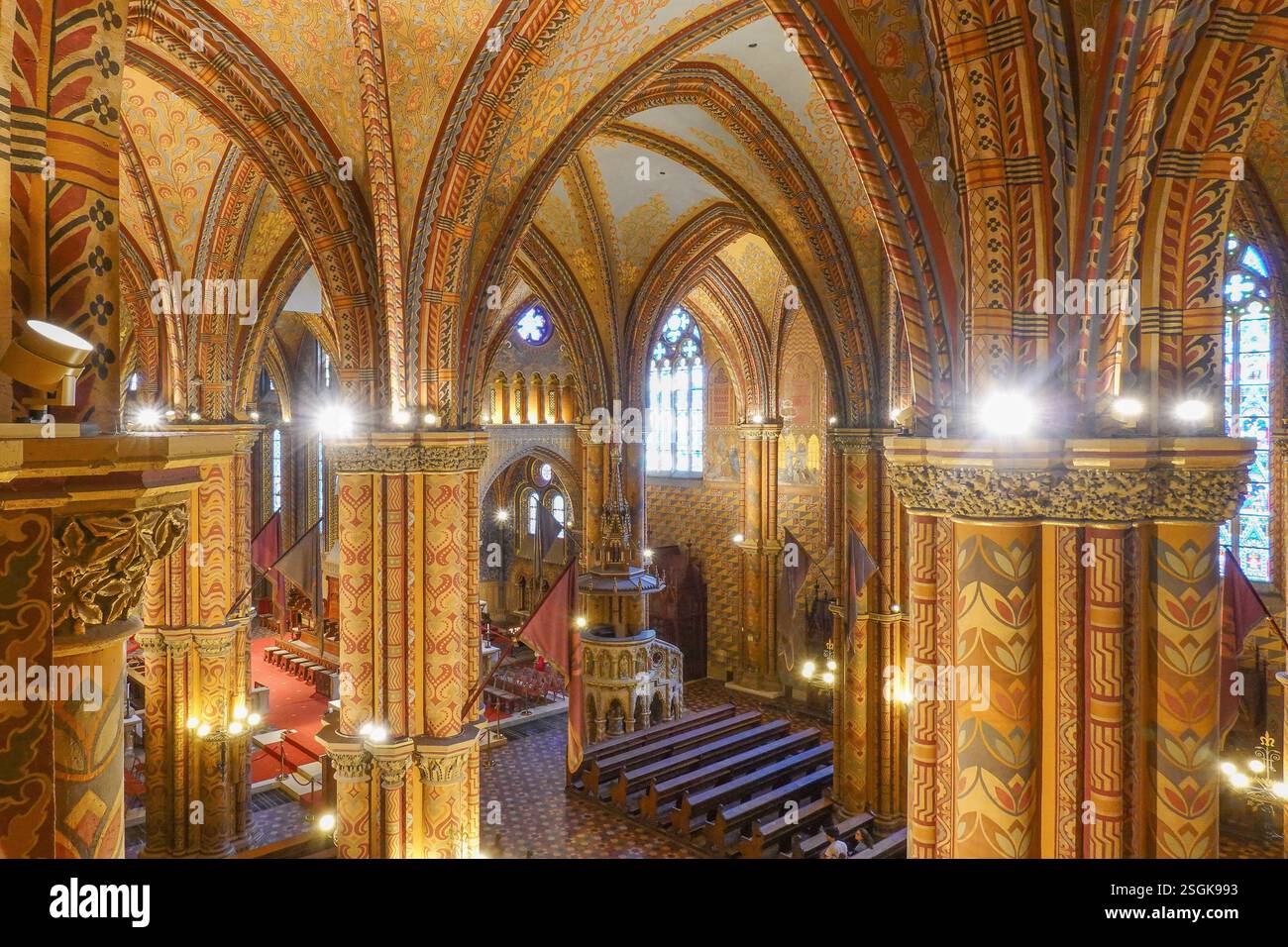 Hungary, Budapest, Interior of the Church of the Assumption of the Buda ...