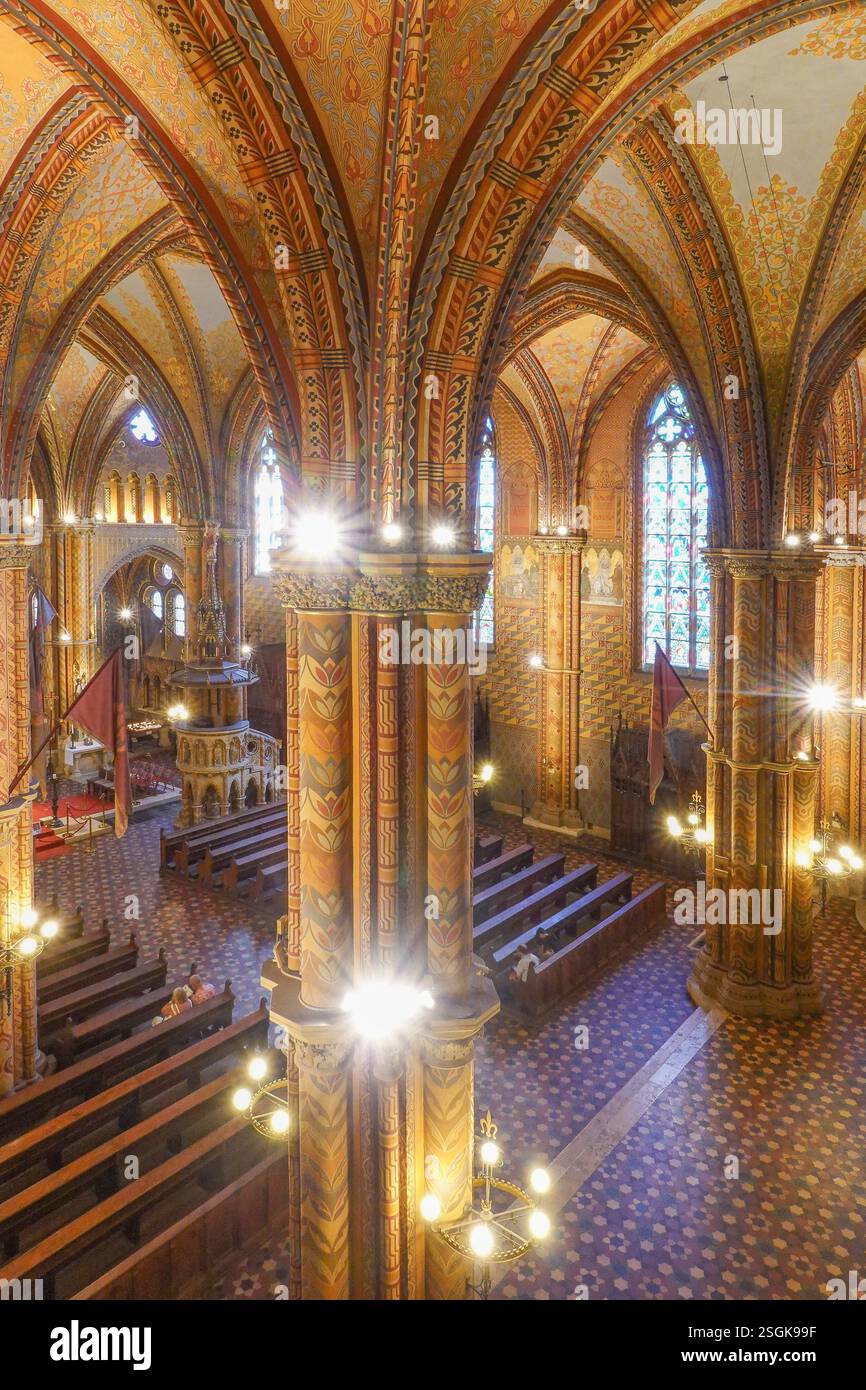 Hungary, Budapest, Interior of the Church of the Assumption of the Buda ...