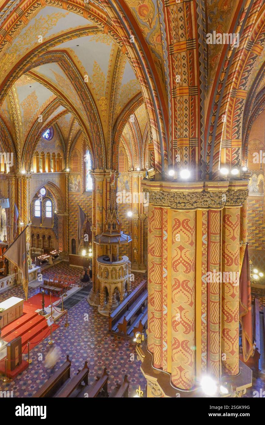 Hungary, Budapest, Interior of the Church of the Assumption of the Buda ...