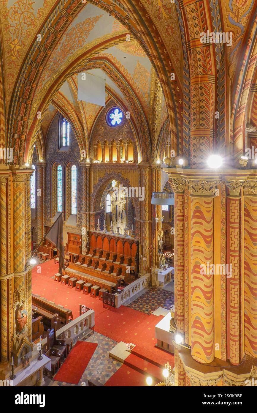 Hungary, Budapest, Interior of the Church of the Assumption of the Buda ...