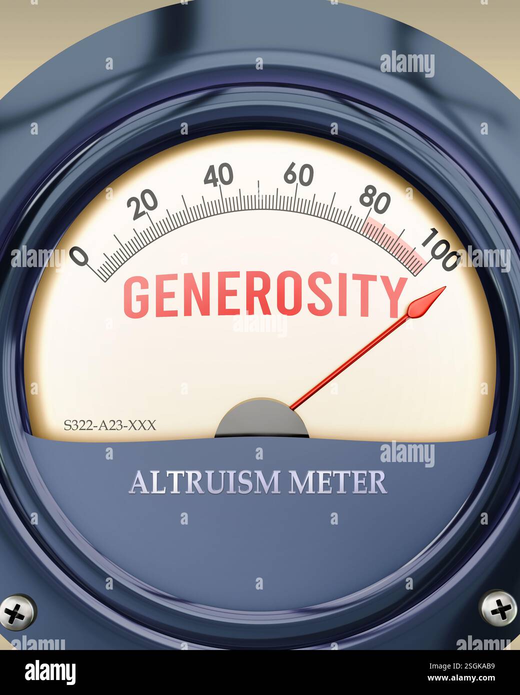 Generosity and Altruism Meter that is hitting a full scale, showing a ...