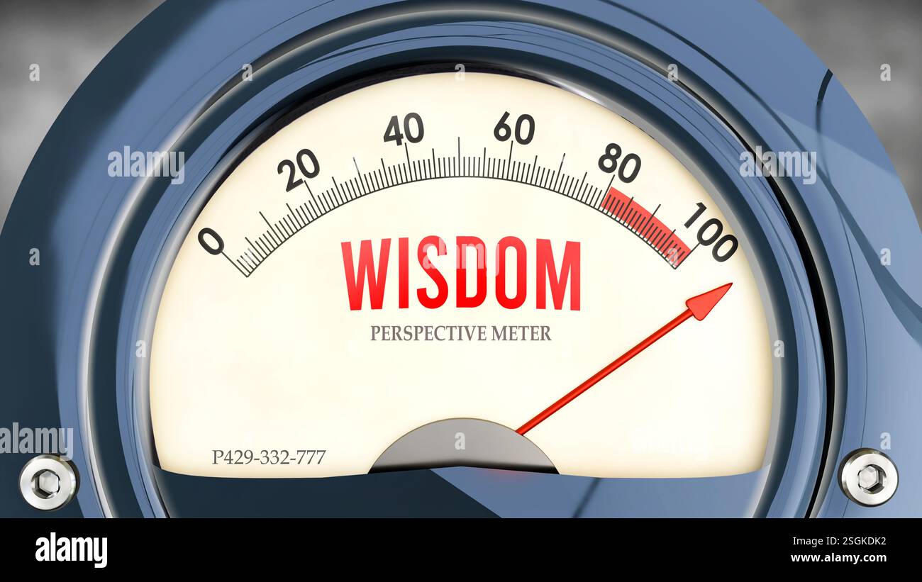 Wisdom and Perspective Meter that is hitting a full scale, showing a ...