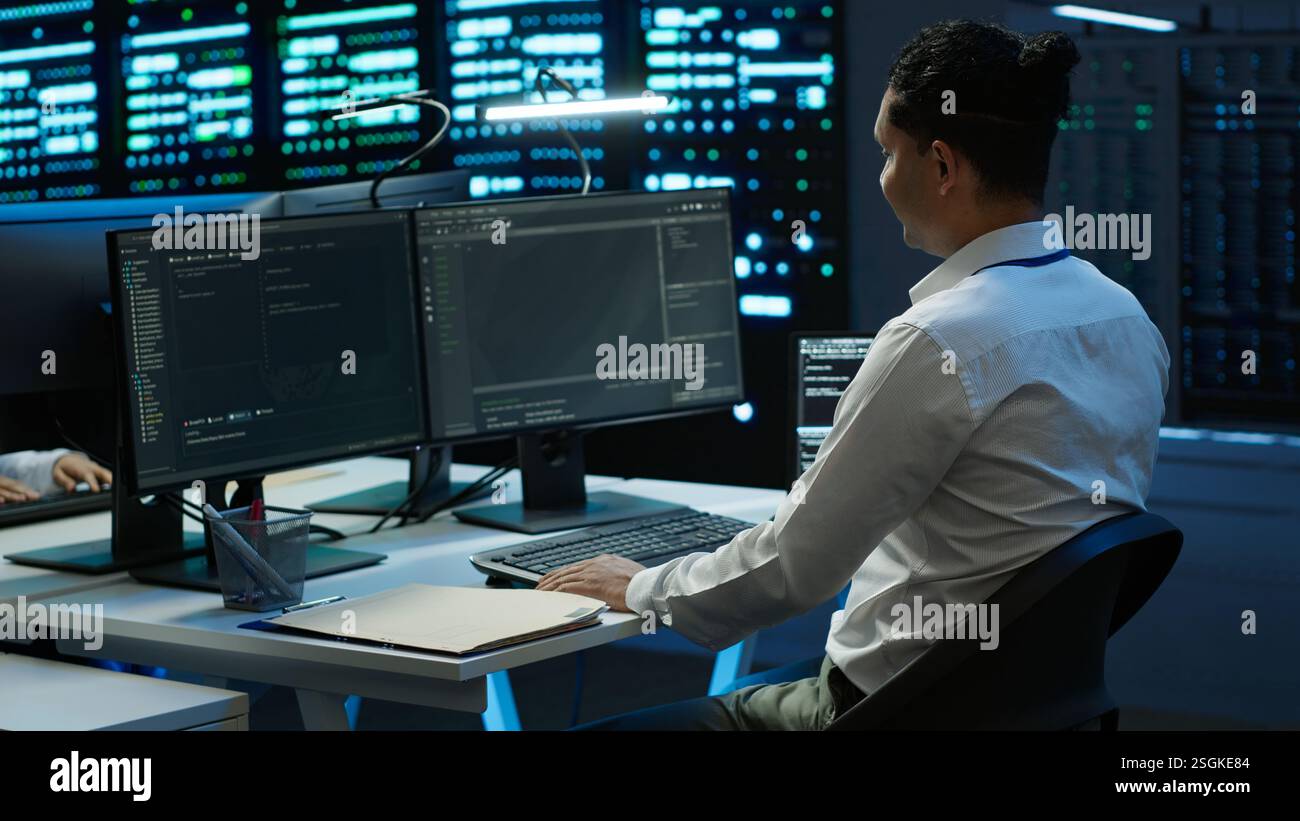 Data Center System Administrator Responsible For Installation Of Networking Equipment Solving