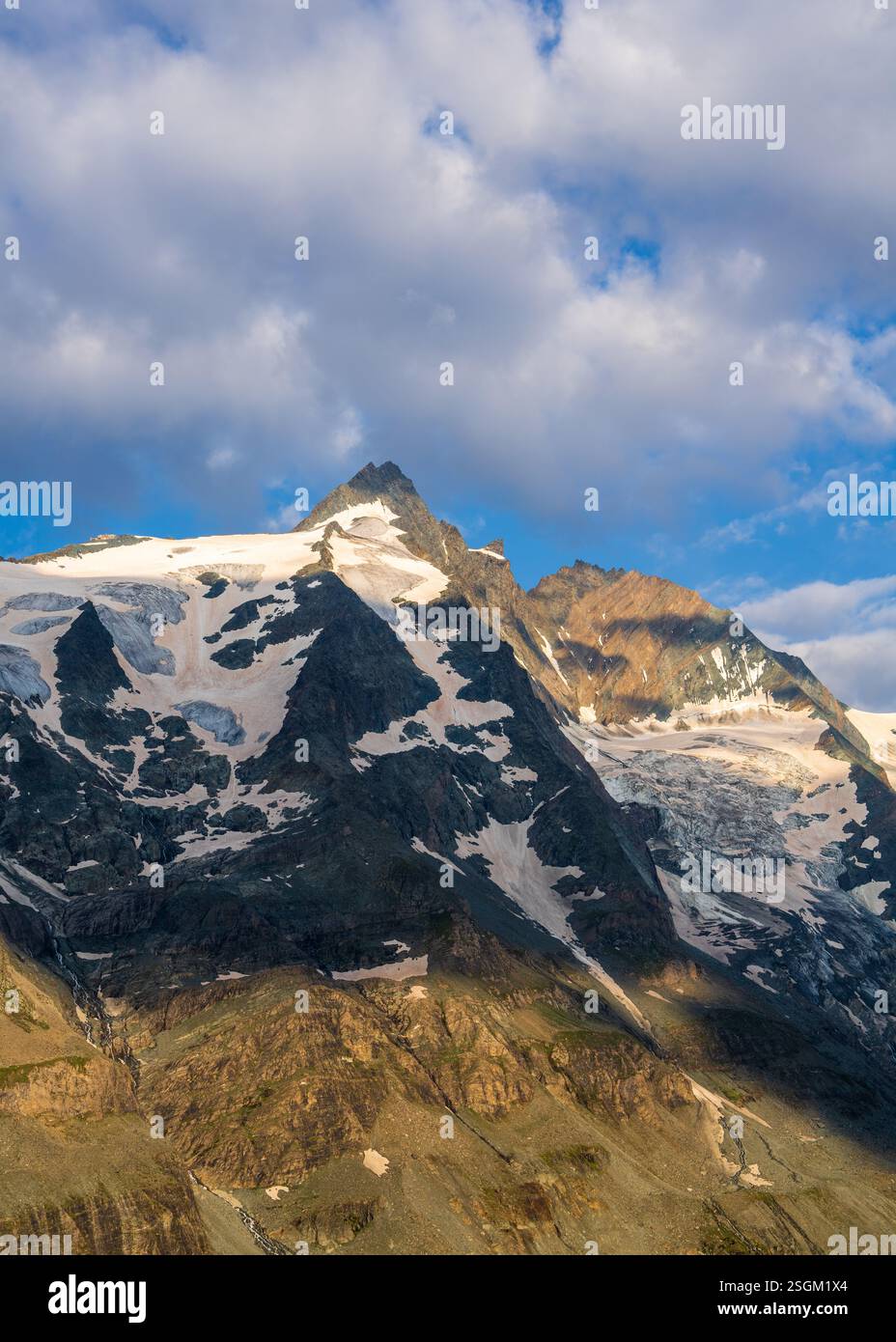 Snowy peaks of highest mountain in Austria - Grossglockner in early ...
