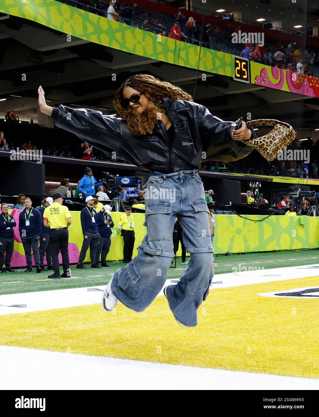 New Orleans, United States. 09th Feb, 2025. Entertainer Jay-Z makes a ...