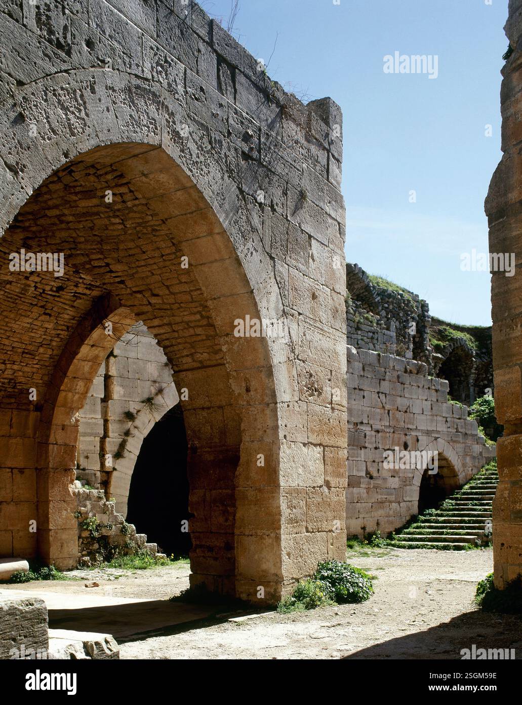 Inside of the enclosure, Krak des Chevaliers, 2001. Crusader castle ...