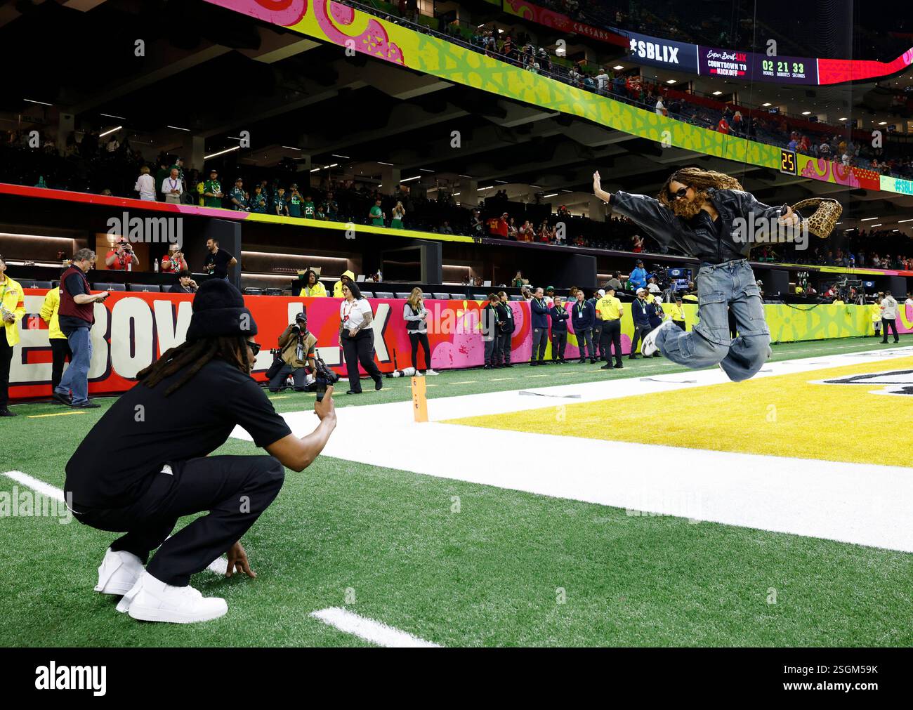New Orleans, United States. 09th Feb, 2025. Entertainer Jay-Z makes a ...