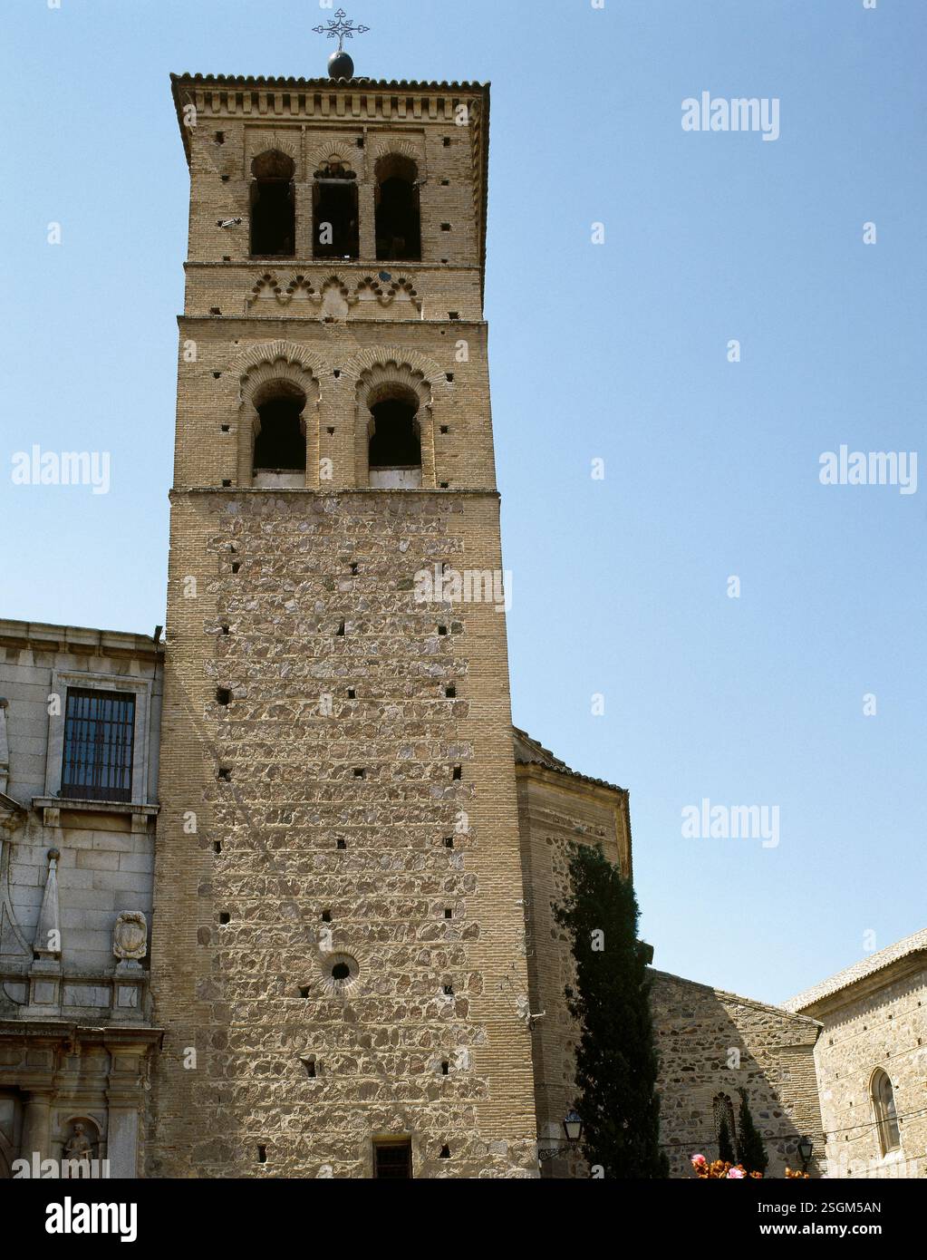 Mudejar tower, Church of San Roman, Toledo, Spain, 1998. Built in the ...