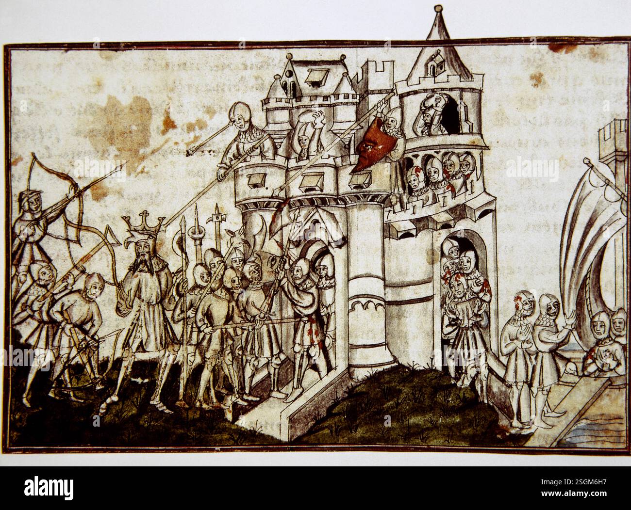 Medieval manuscript castle siege hi-res stock photography and images ...