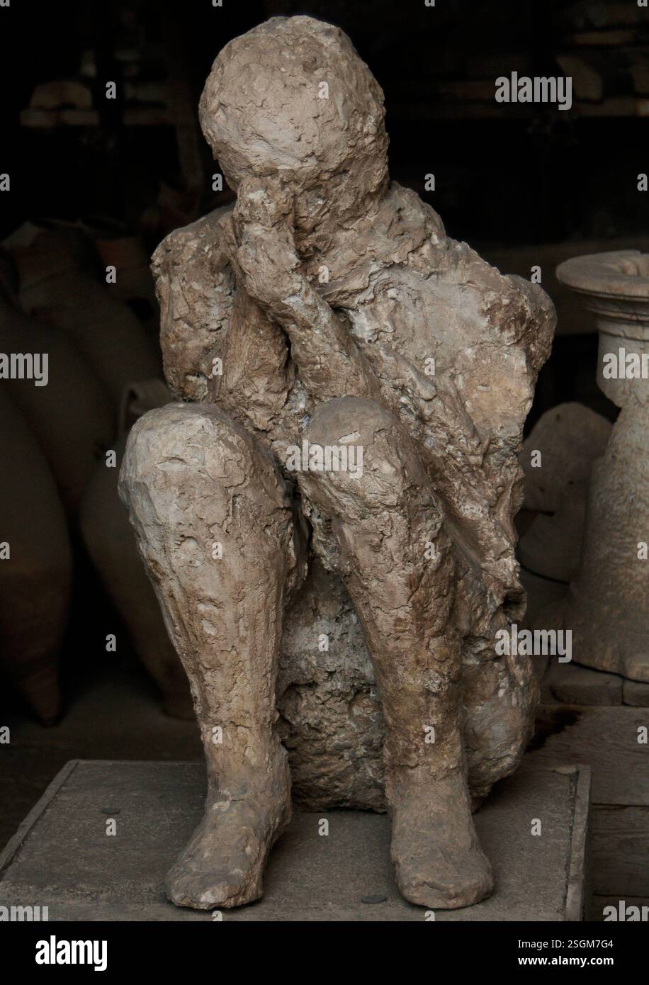 Plaster cast of human remains, Pompeii, Italy, 2009. The Roman city of ...