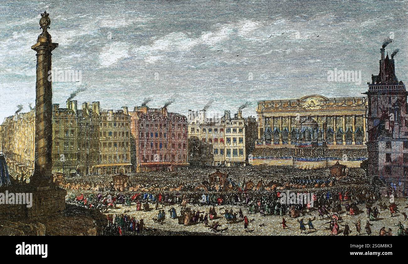 Marie Antoinette arrives at the Town Hall in Paris during the ...