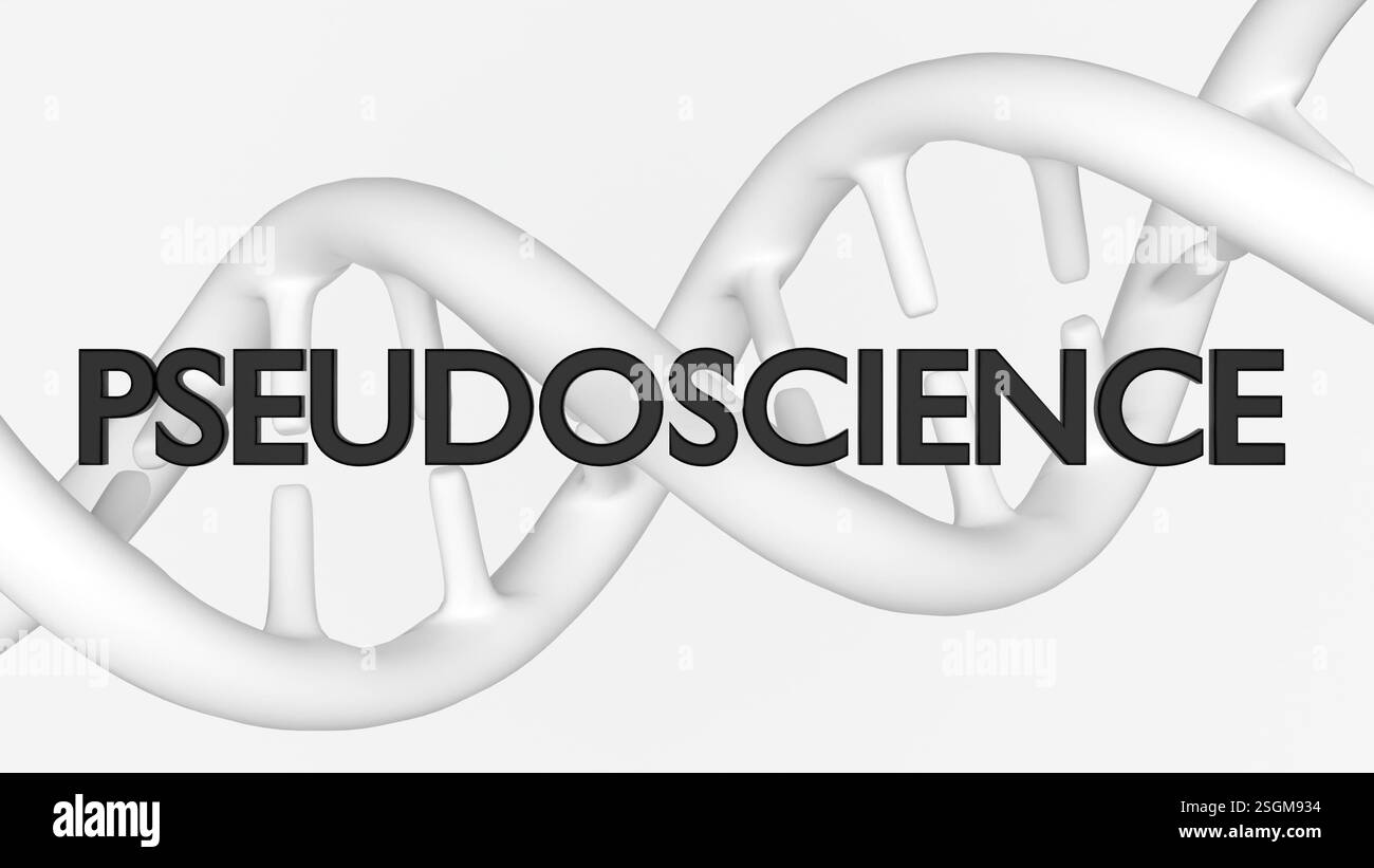 A 3d rendering of word "PSEUDOSCIENCE" and DNA double helix Stock Photo ...
