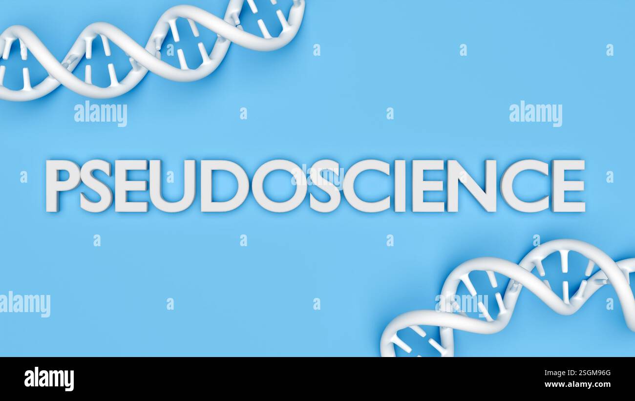 A 3d rendering of word "PSEUDOSCIENCE" and DNA double helix Stock Photo ...