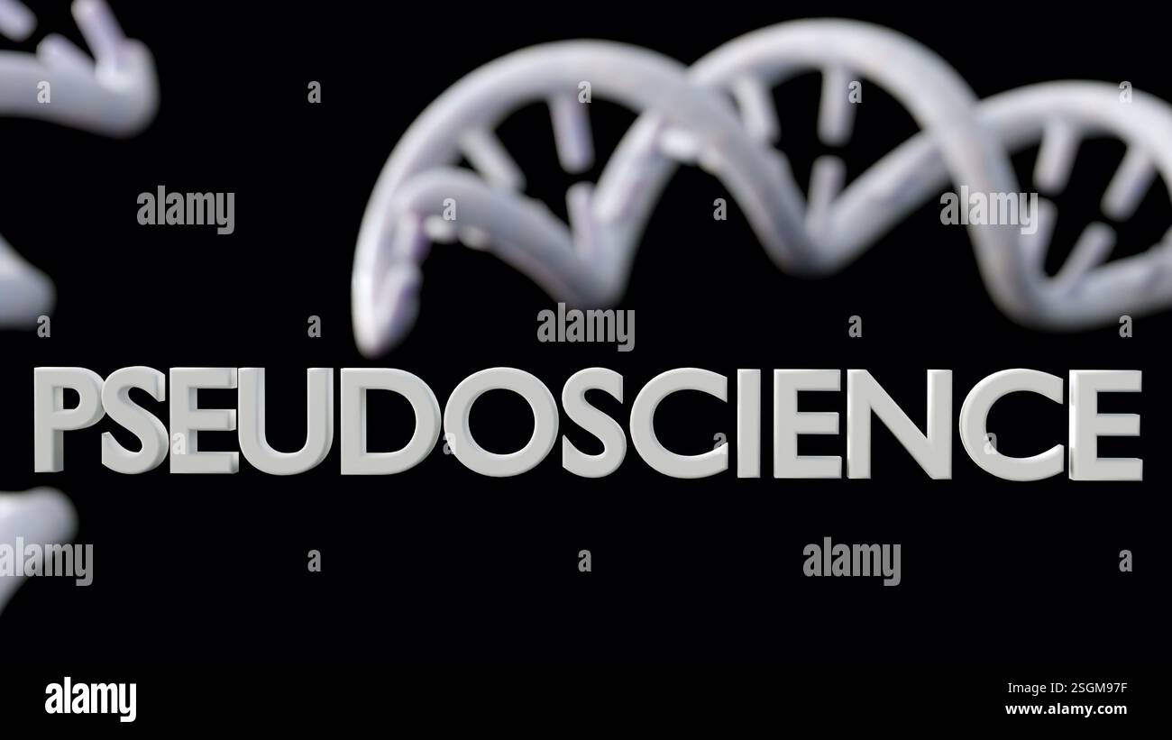 A 3d rendering of word "PSEUDOSCIENCE" and DNA double helix Stock Photo ...