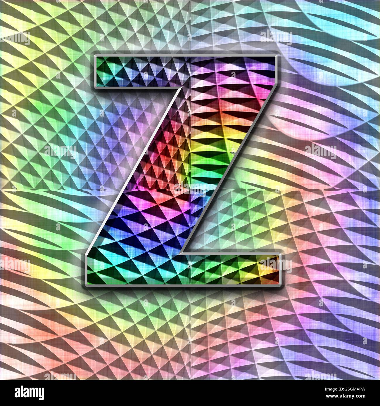 capital letter Z with rainbow colors and genuine design "fabric baffled ...