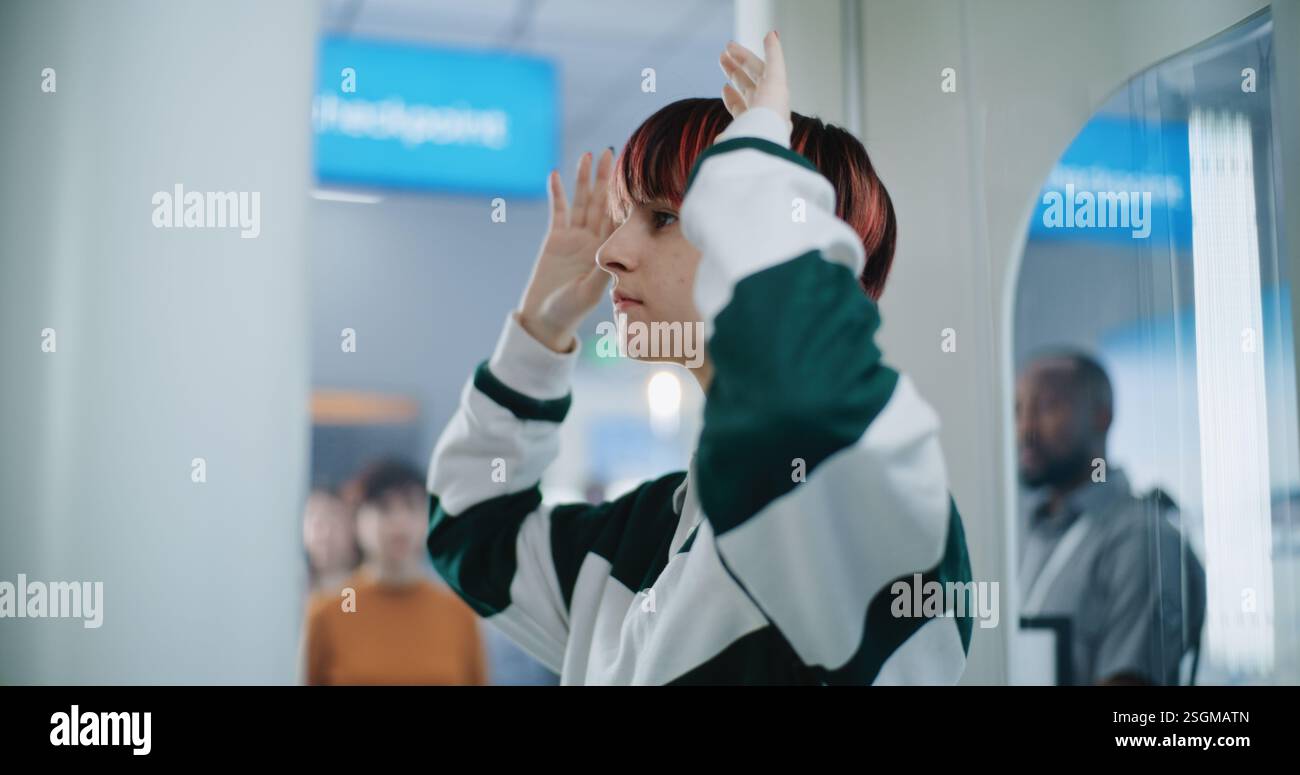 Airport Terminal: People with Diverse Ethnicity, Gender Walking Through ...