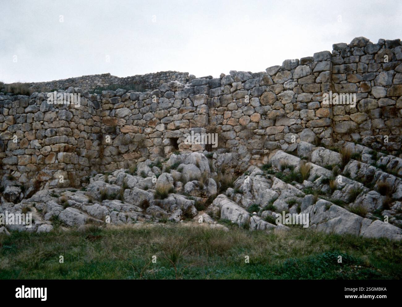 Mycenaean Acropolis of Tiryns, Argolis, Greece, 1999. Cyclopean walls ...