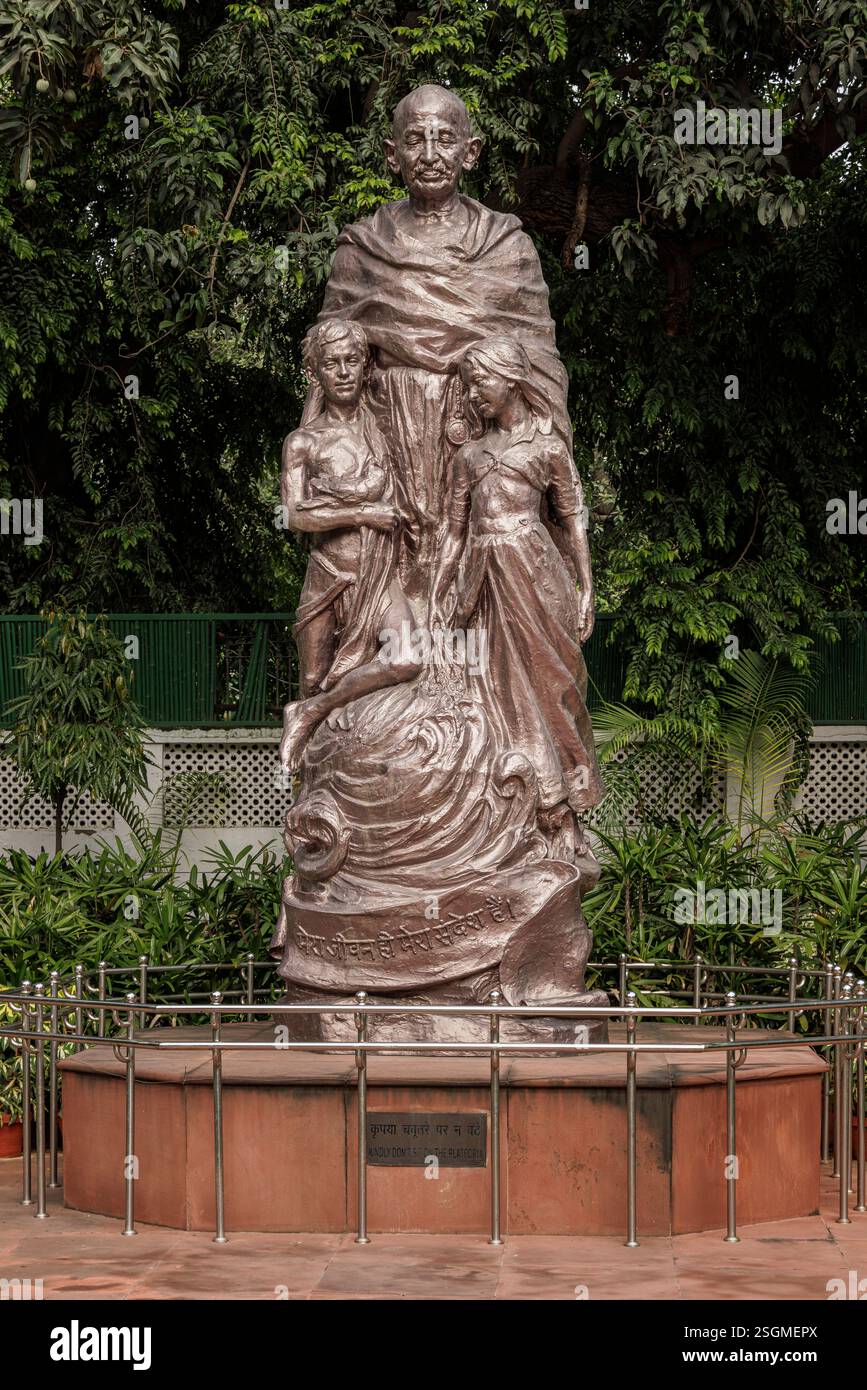 Mahatma Gandhi Memorial Museum, New Delhi, India, 2023. Sculpture of ...