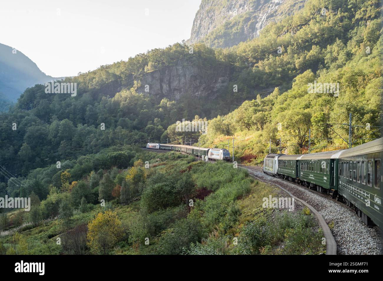 The Flamsbana train on route between Flam and Myrdal Stock Photo - Alamy