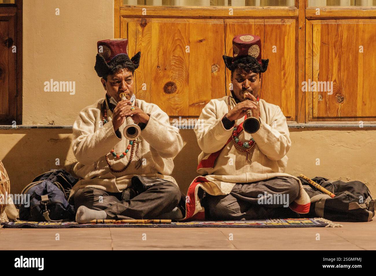 Traditional music, Leh, Ladakh, India, 2023. Musical performance on the ...