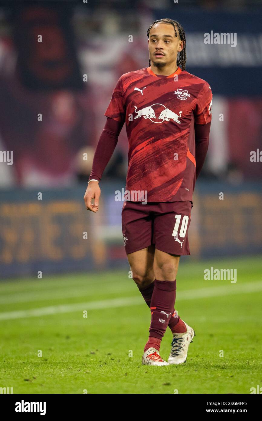 Leipzig, Germany. 09th Feb, 2025. Xavi Simons (10) of RB Leipzig seen ...