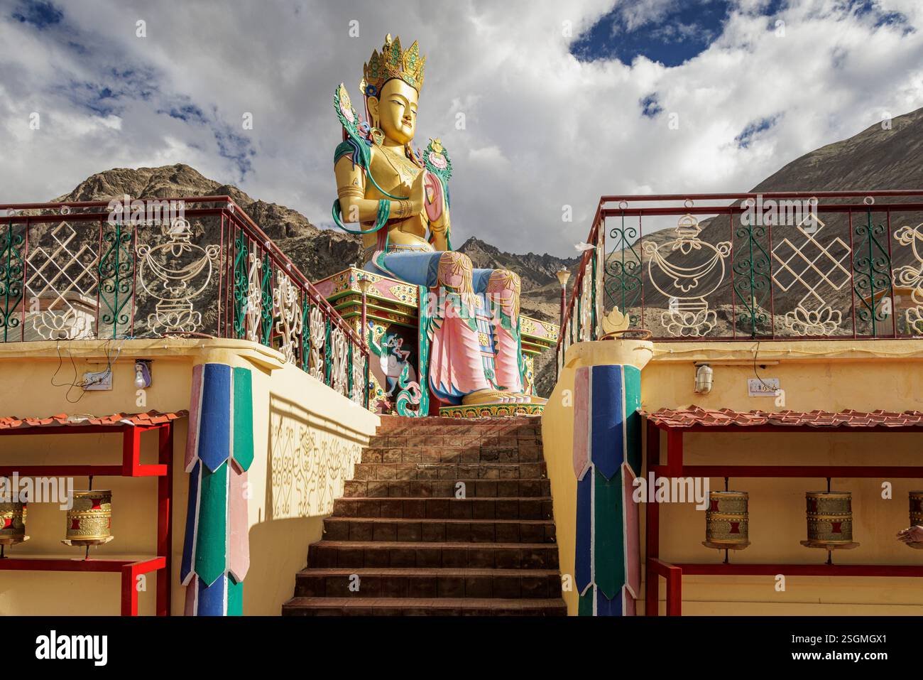 Diskit Chamba, Nubra Valley, Ladakh, India, 2023. 33-metre statue of ...