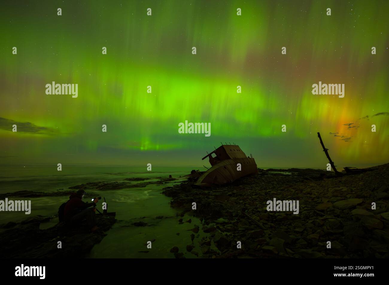 Aurora at the SS Empire Energy Shipwreck Stock Photo - Alamy
