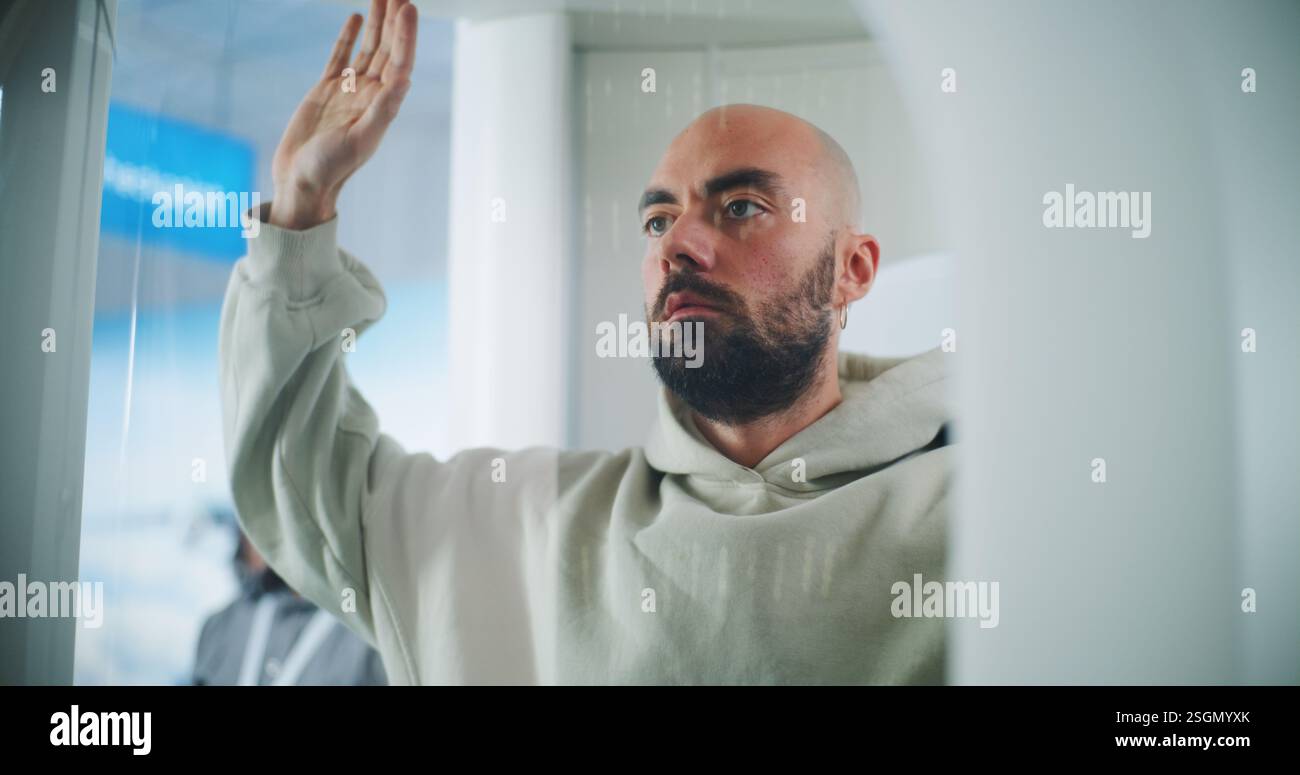 Airport Terminal: Diverse People Passing Through Metal Detector Scanner ...