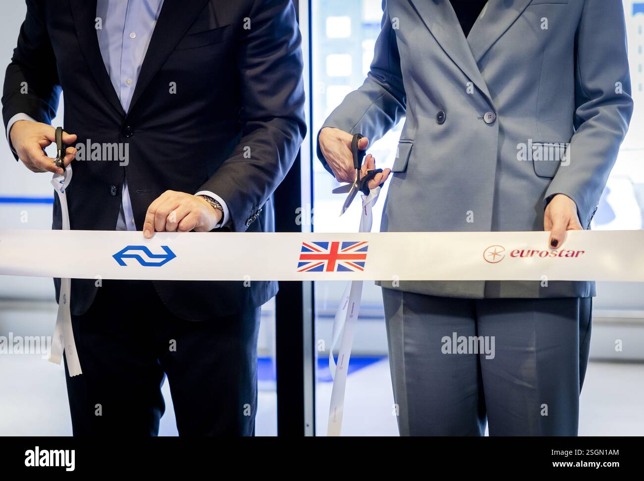 AMSTERDAM - Wouter Koolmees (CEO NS) and Gwendoline Cazenave (CEO ...