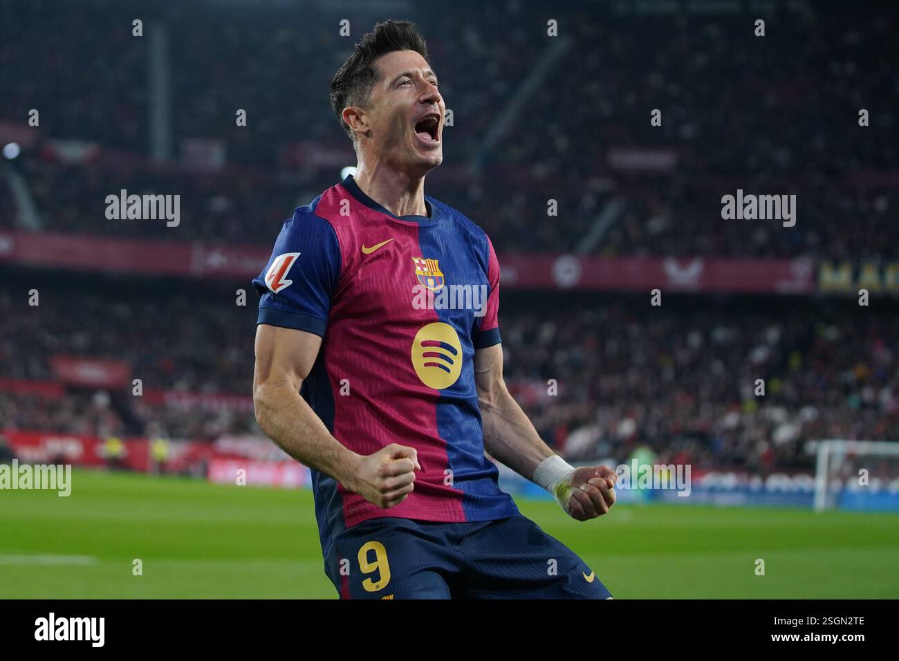 Robert Lewandowski (FC Barcelona) celebrate a goal during LaLiga match ...