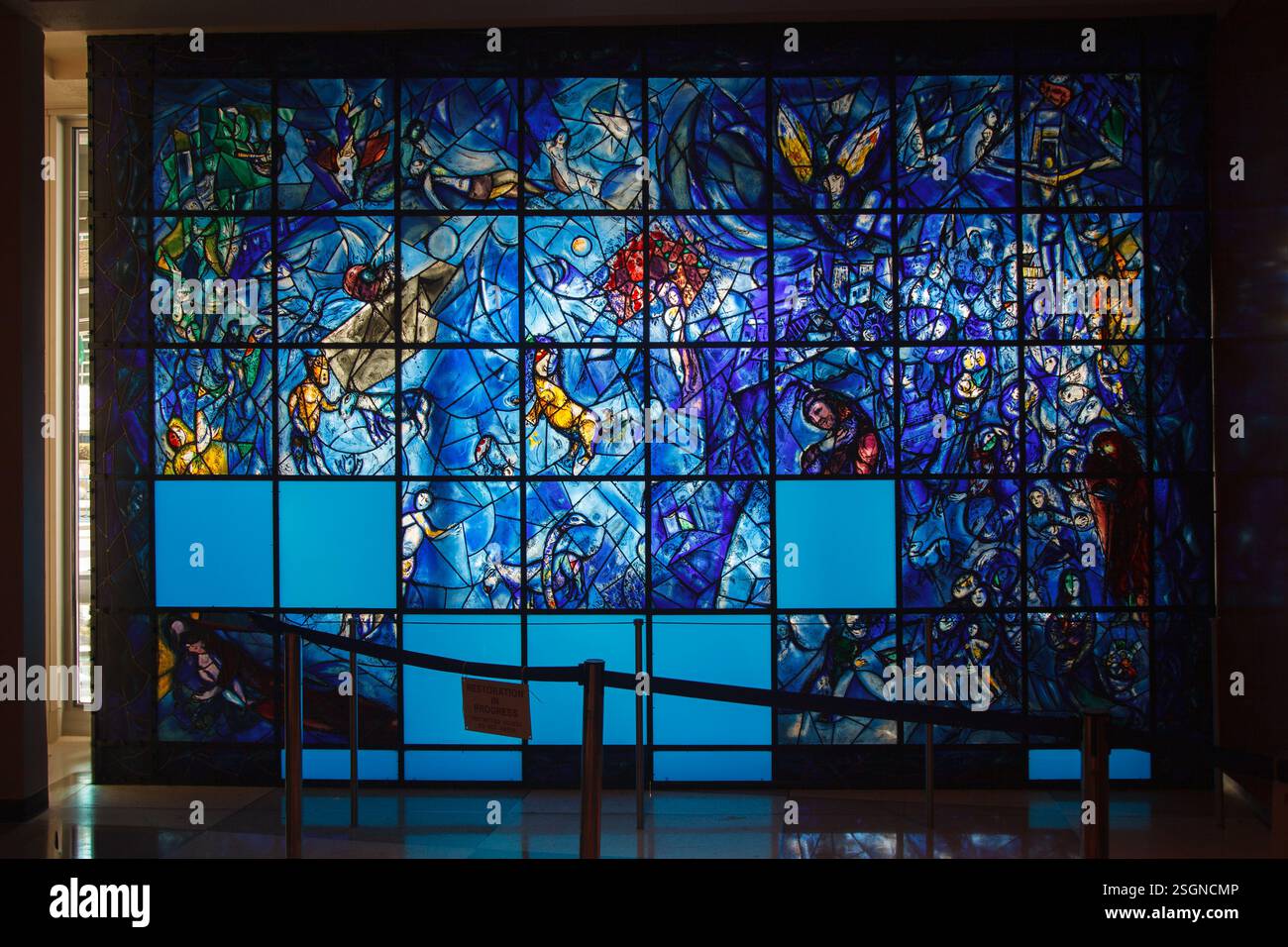 Blue March Chagall stained glass window in the United Nations ...