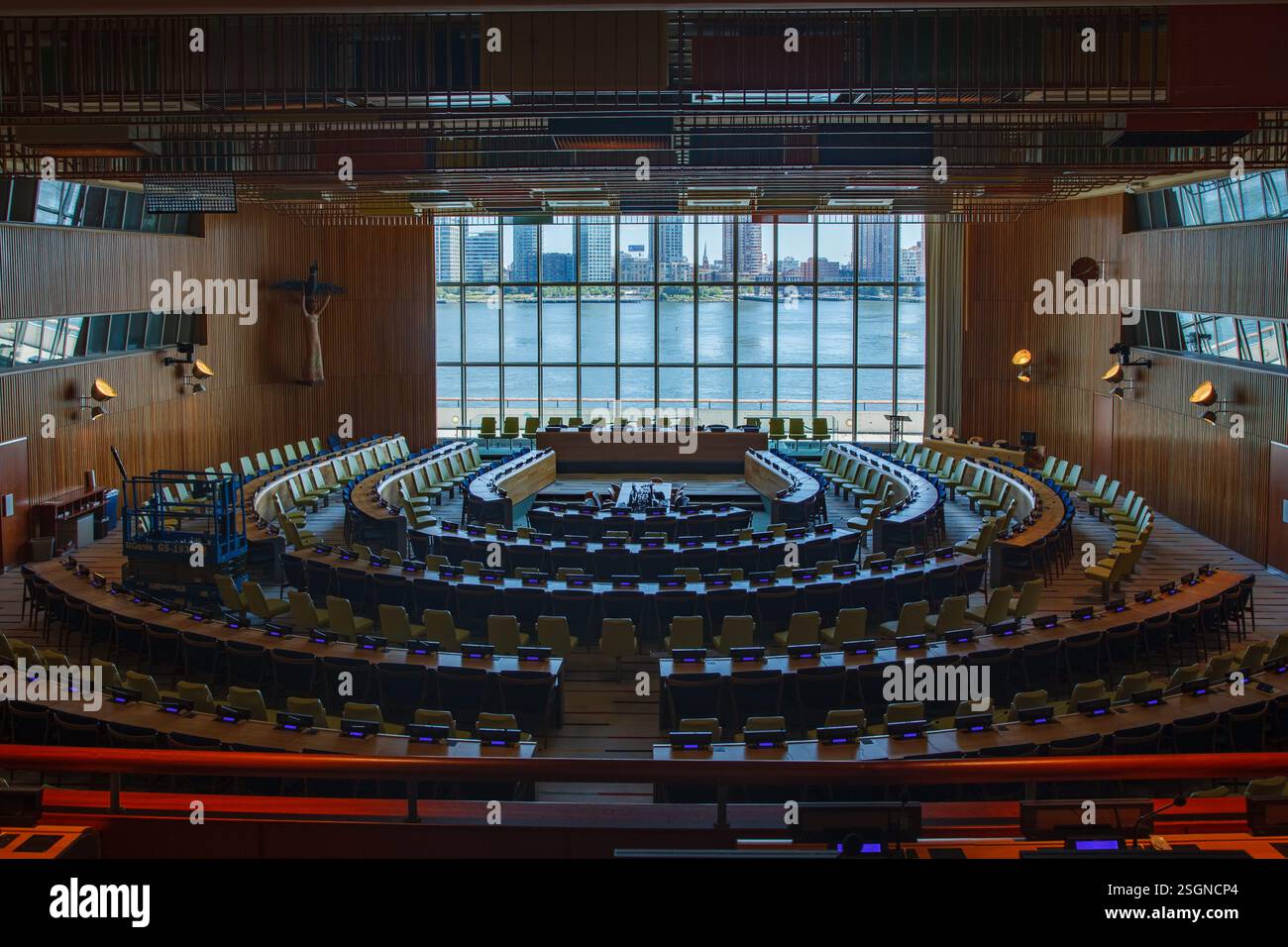 The Trusteeship council chamber in the United Nations and the Hudson ...