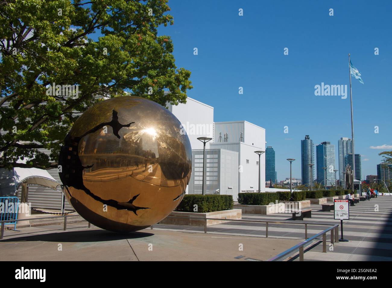 The Sphere with Sphere sculpture in the United Nations, Midtown ...