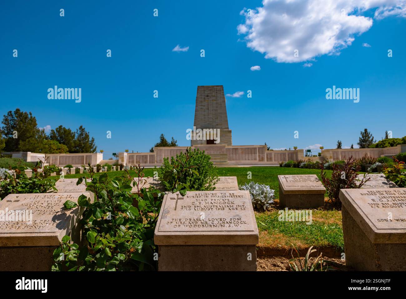 Lone Pine Cemetery at daytime. Anzac Day concept photo. Canakkale ...