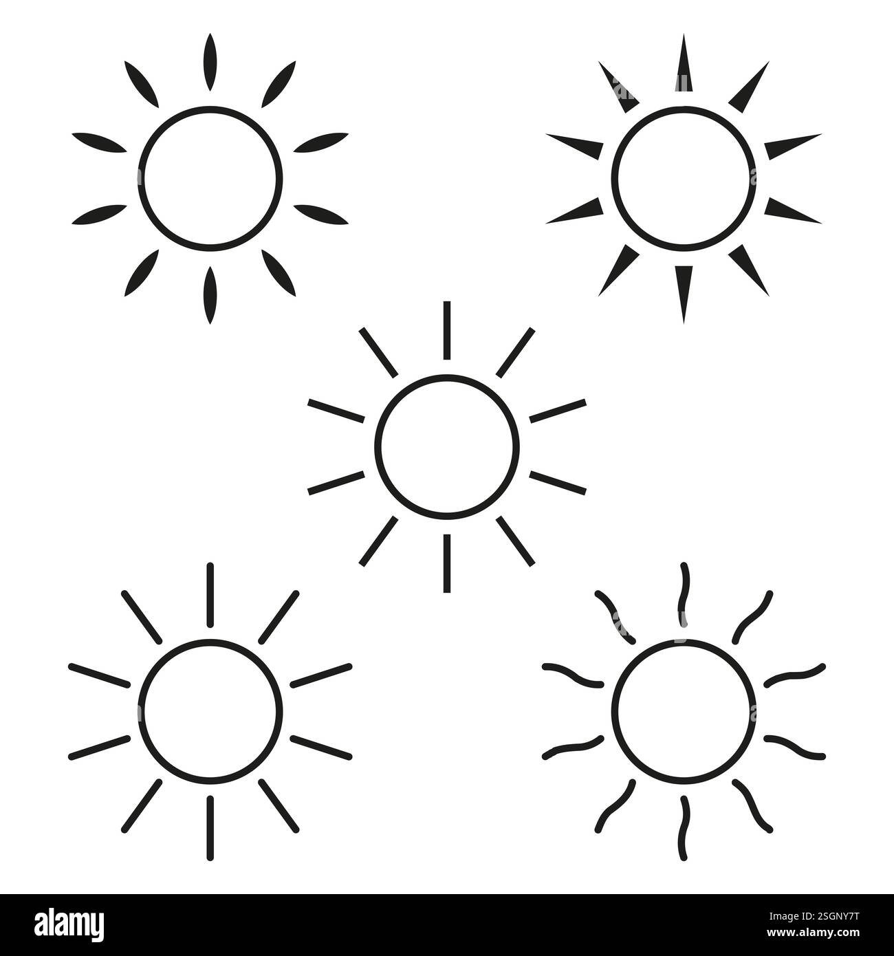 Sun icon. Solar energy symbol. Bright light shape. Vector illustration ...
