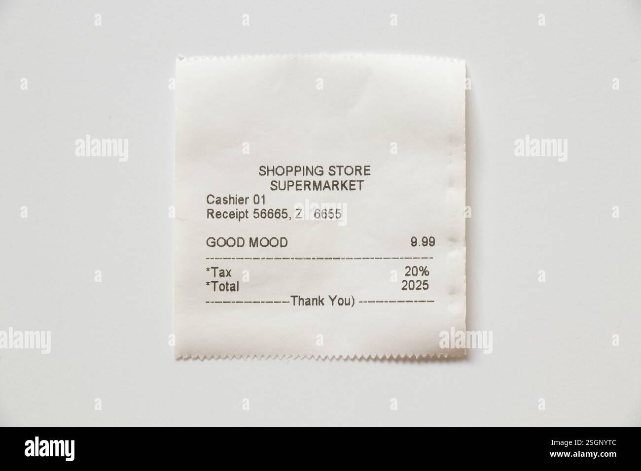 A cash receipt from a supermarket where the shopping list includes the ...