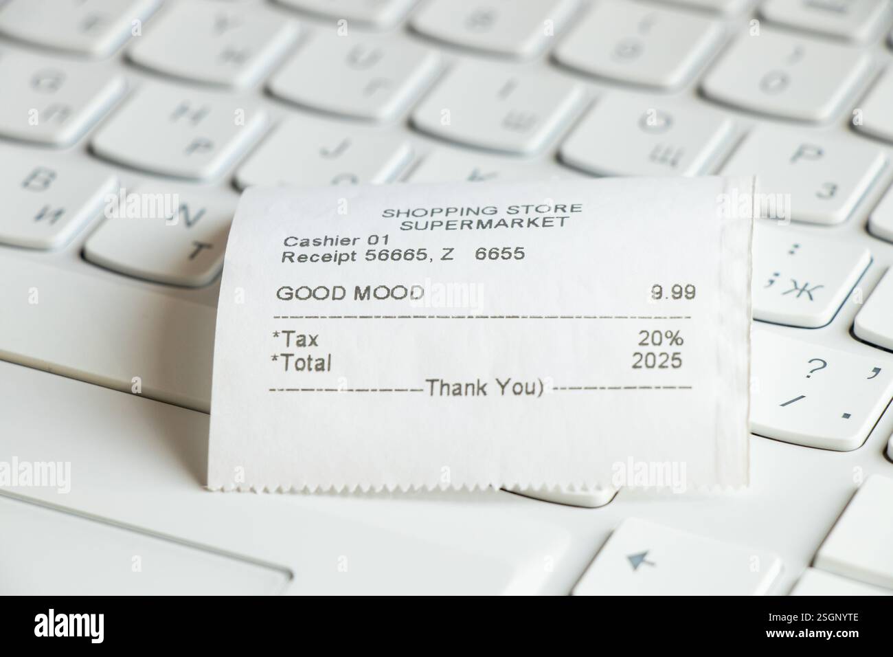 A cash receipt from a supermarket where the shopping list indicates the ...