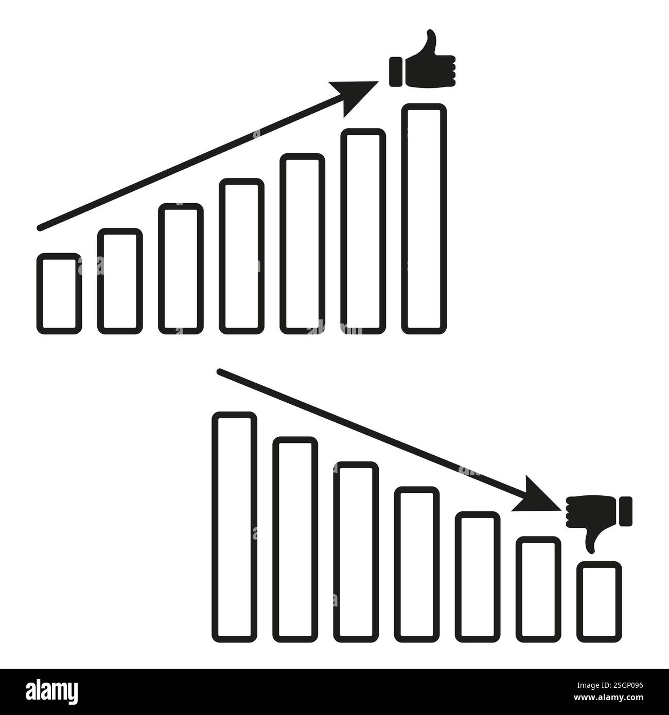Growth and decline. Business chart icon. Profit loss symbol. Vector illustration Stock Vector ...