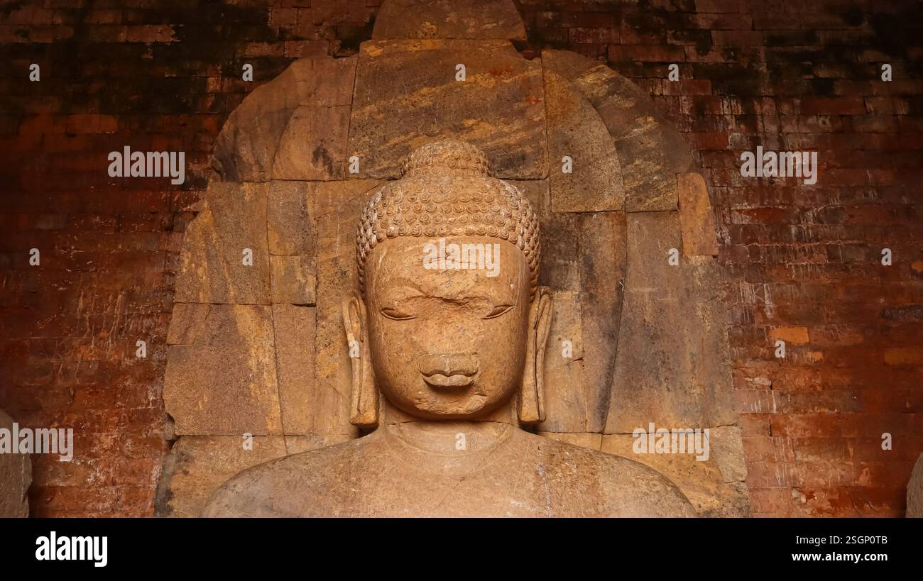 Broken Sculpture of Lord Buddha in the Ratnagiri Monastery Ruins, the ...