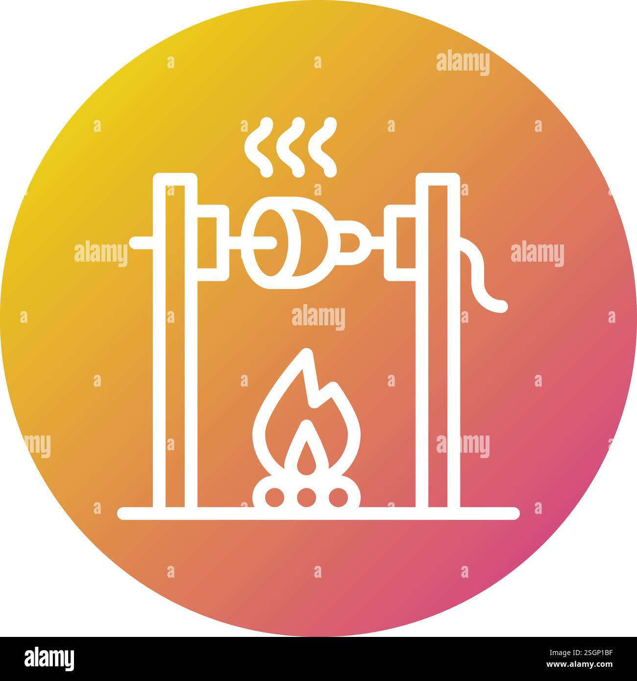 Medieval fire roasting Vector Icon Design Illustration Stock Vector ...