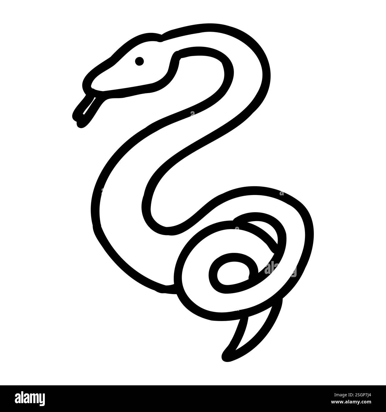 Snake animal logo in cartoon doodle style. Vector illustration isolated ...