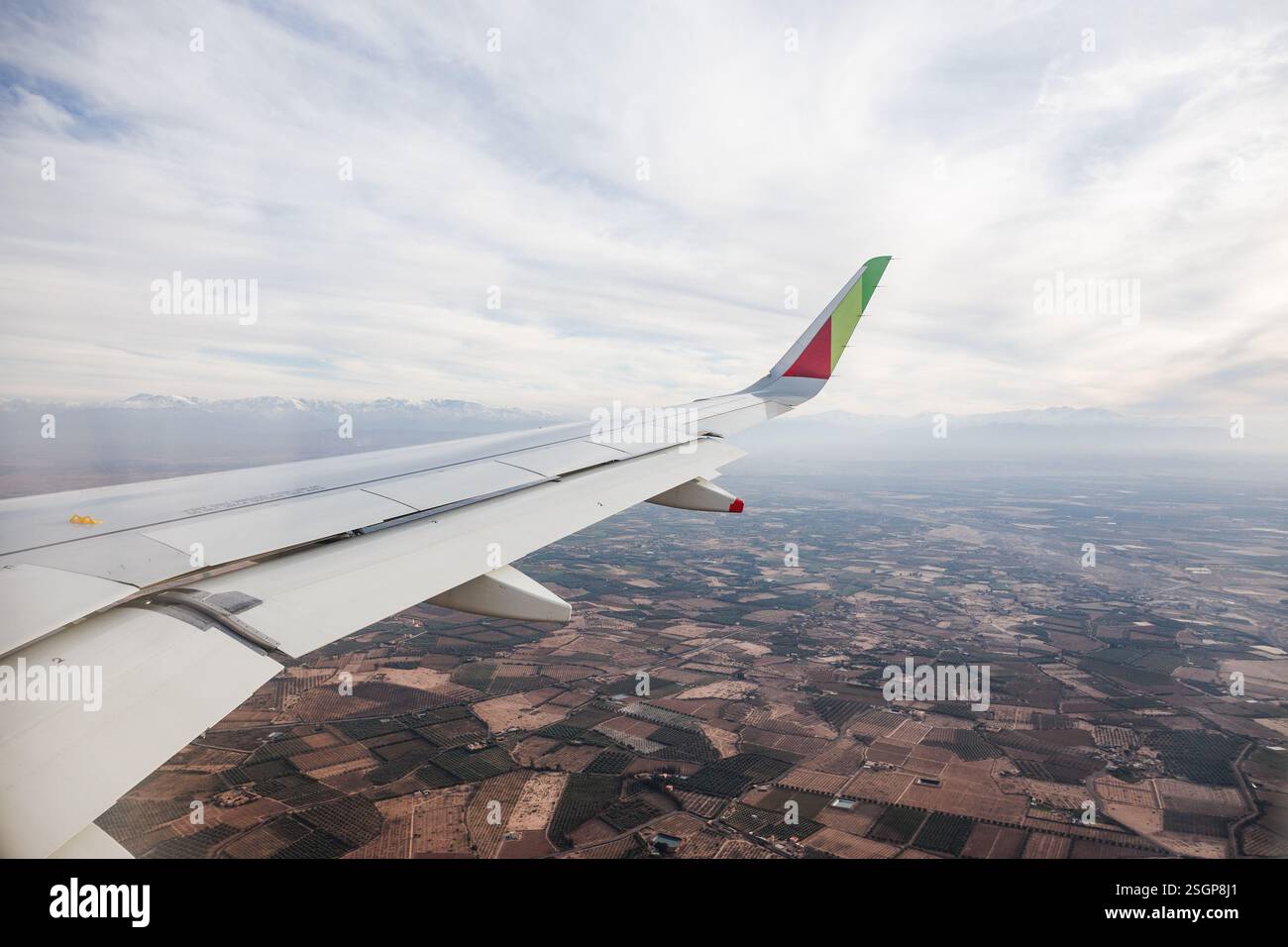 Travel by plane, flight arriving to Morocco, landing soon Stock Photo ...