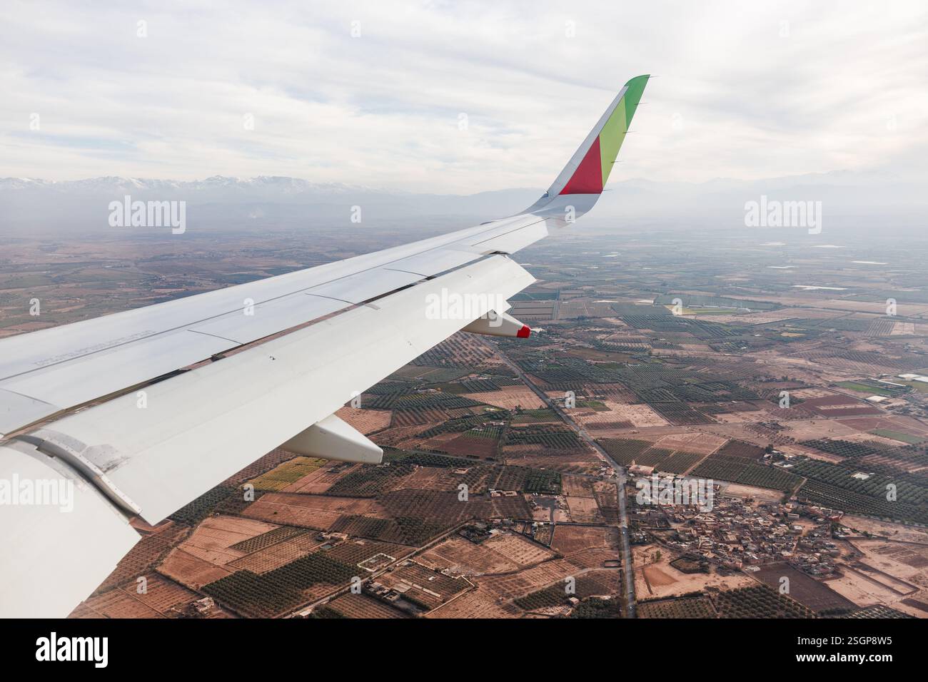 Travel by plane, flight arriving to Morocco, landing soon Stock Photo ...