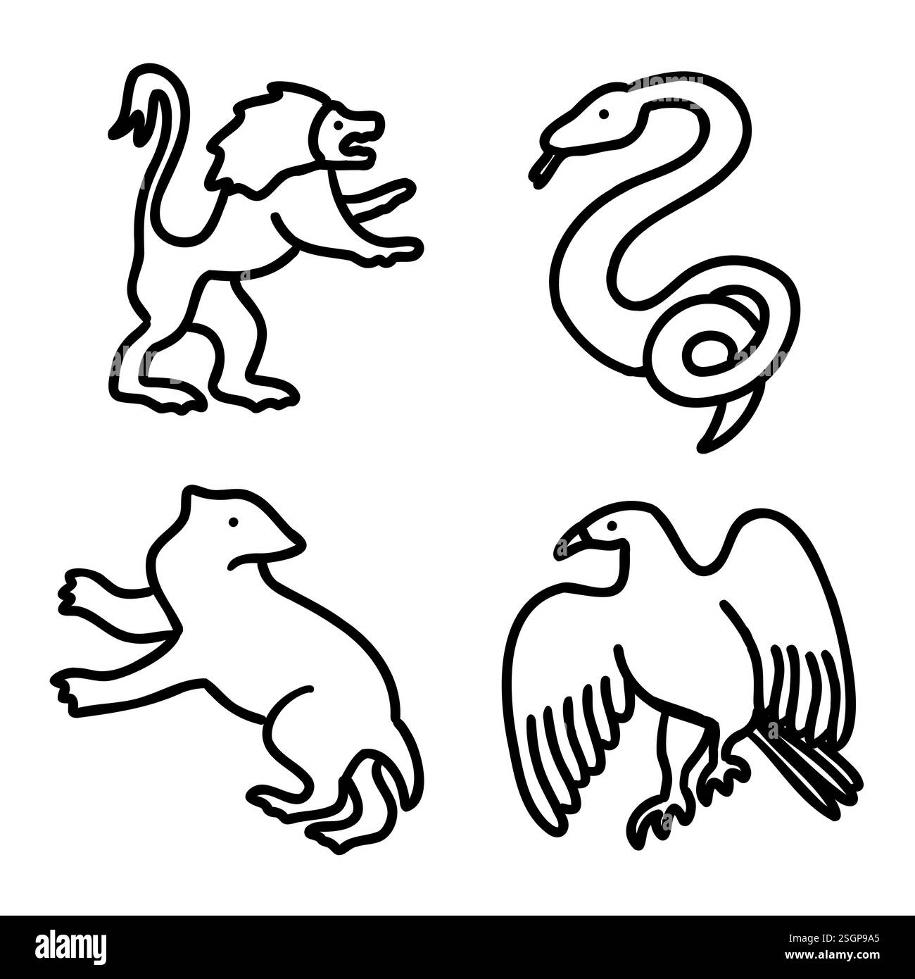 Harry Potter Gryffindor logo in cartoon doodle style. Vector ...