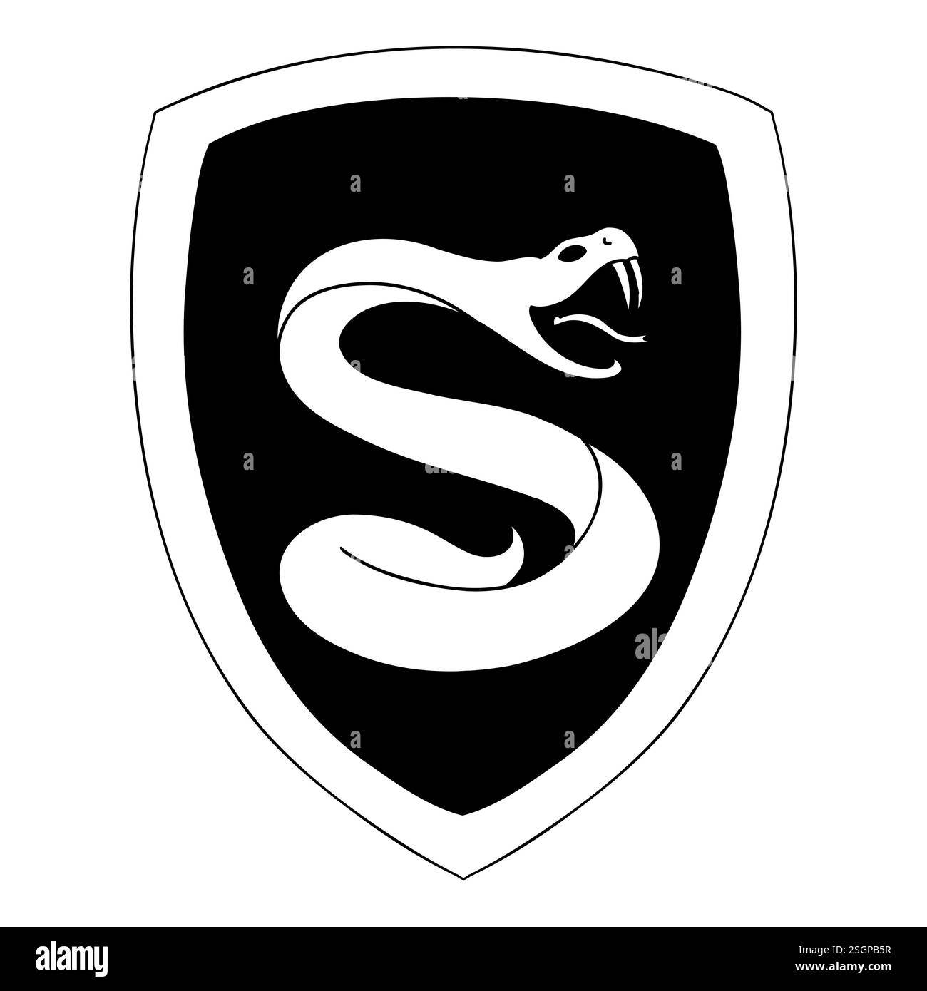 Snake logo in cartoon doodle style. Magic school of witchcraft and ...