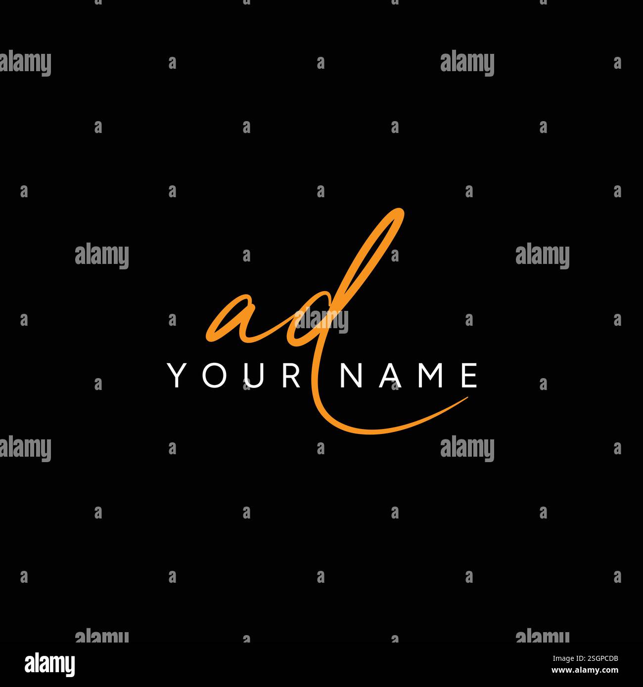 Initial Signature Logo for Letter AD - Vector Logo Template in ...