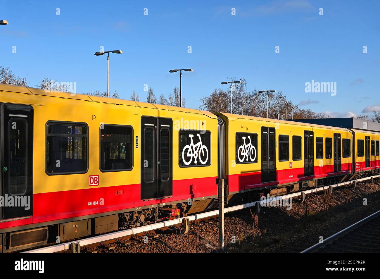 BERLIN - JAN 09: Close-up of a S-Bahn train in Berlin on January 09. ...
