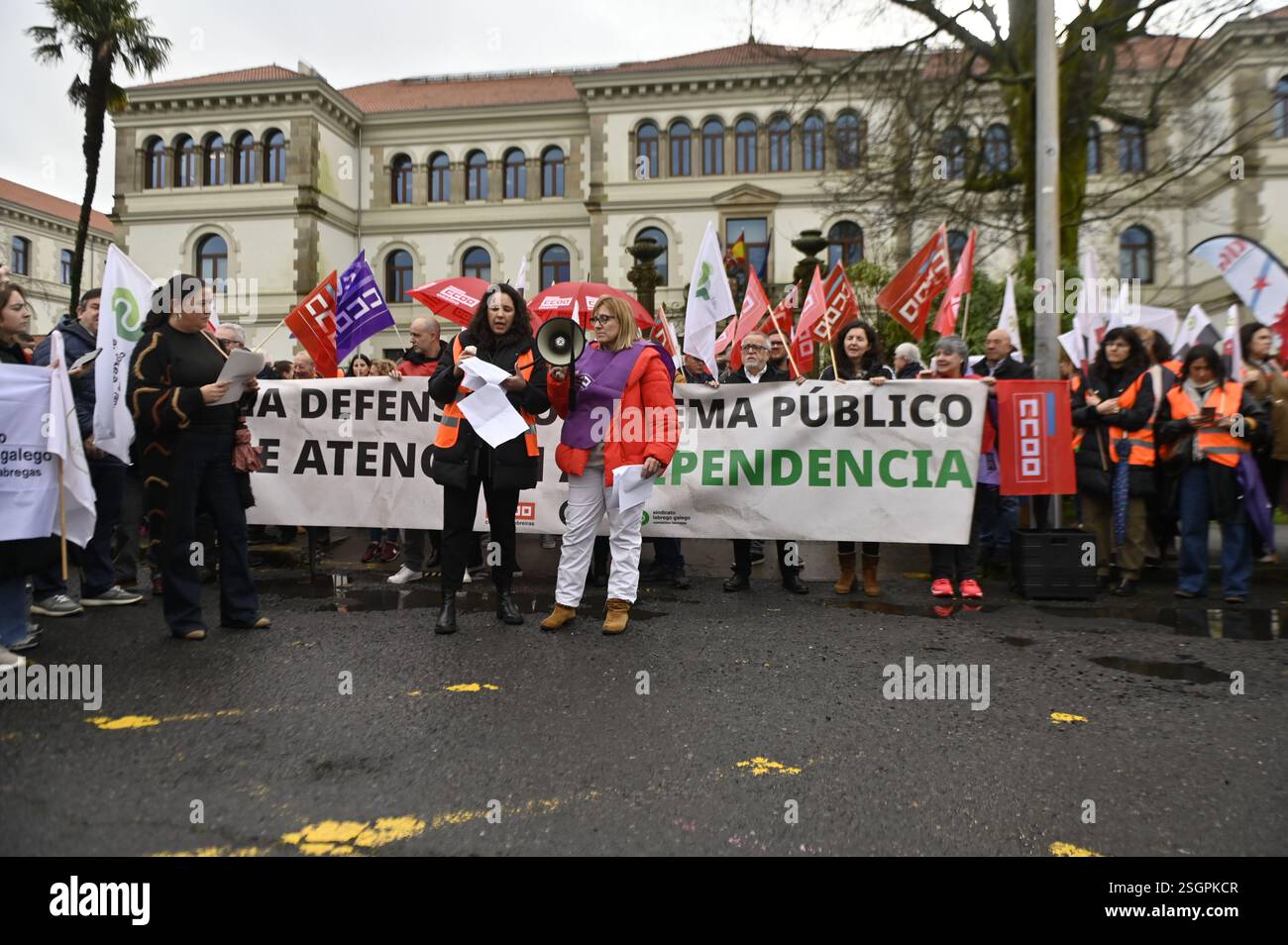 Santiago, Spain, feb 10th 2025. demostration for dependent patients in ...