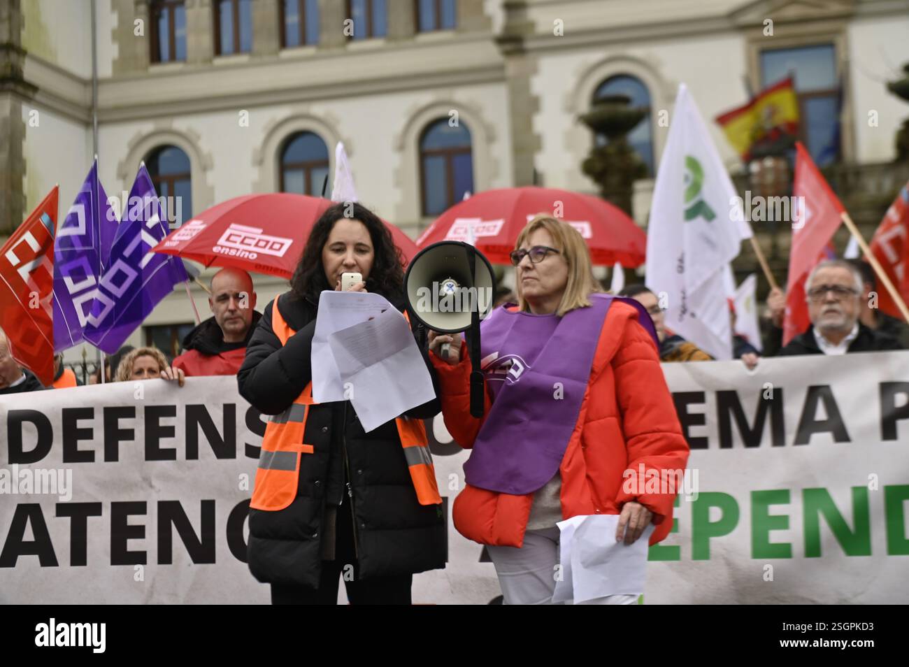 Santiago, Spain, feb 10th 2025. demostration for dependent patients in ...