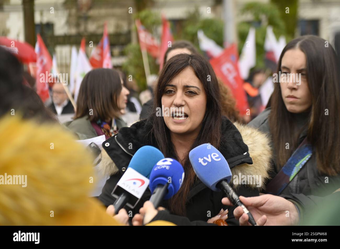 Santiago, Spain, feb 10th 2025. demostration for dependent patients in ...